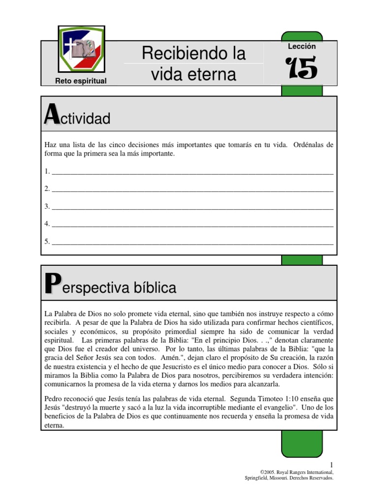 15 Vida Eterna | PDF | Biblia | Jesús