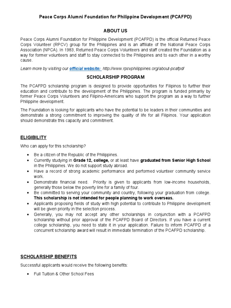 PCAFPD Application Form Undergrad 10 2022 Final | PDF | Tuition ...