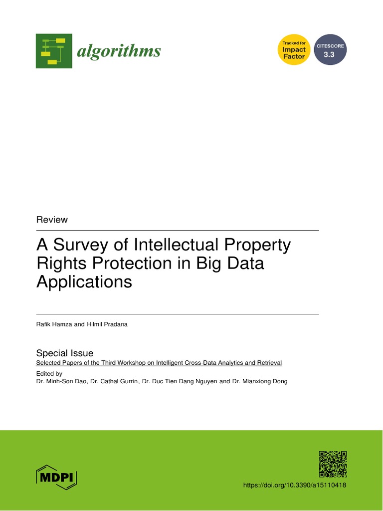 A Survey of Intellectual Property Rights Protection in Big Data Applications | PDF ...