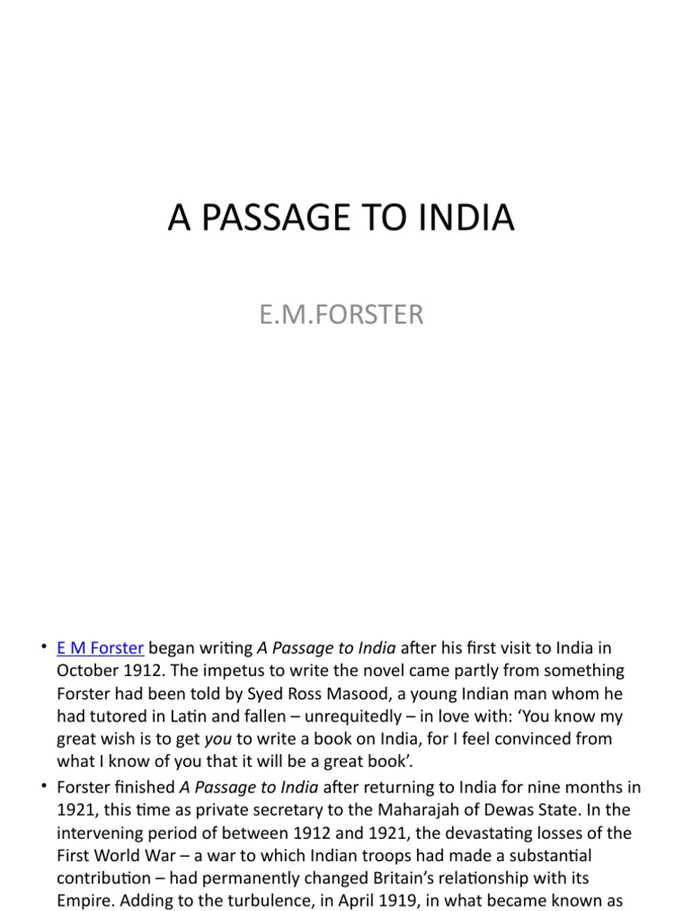 A Passage To India | PDF