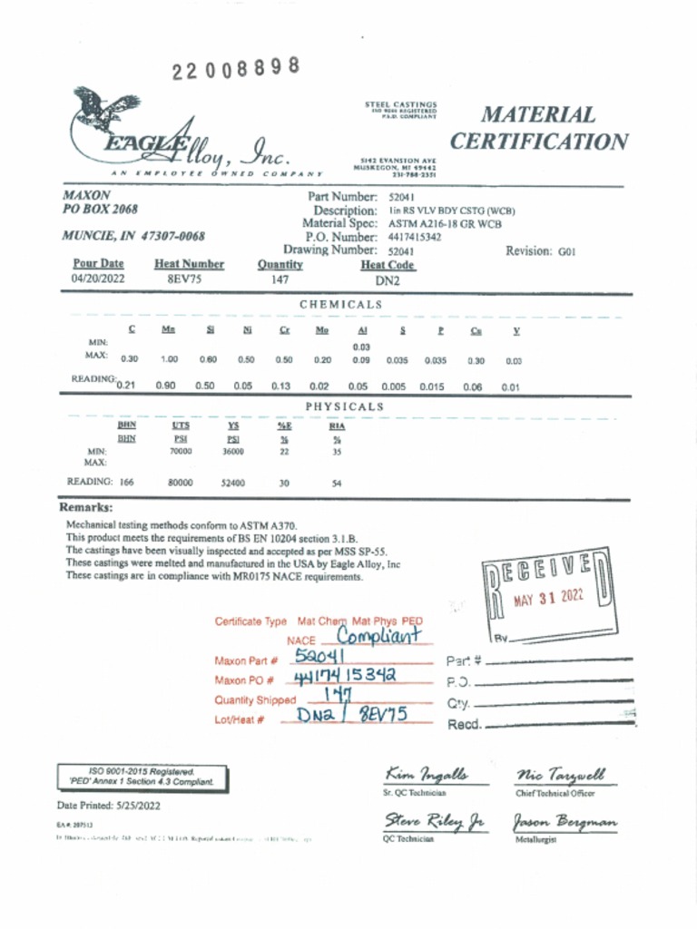 Certificado Maxon 100sma12 - 22008898 | PDF