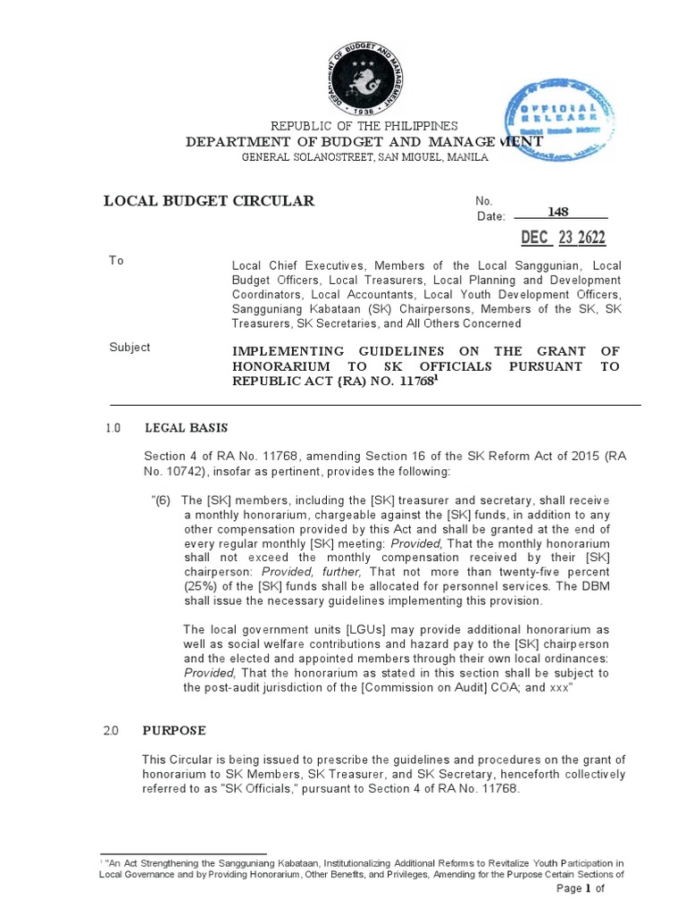 Local Budget Circular No 148 Dated Dec 23 2022 | PDF | Justice | Crime ...
