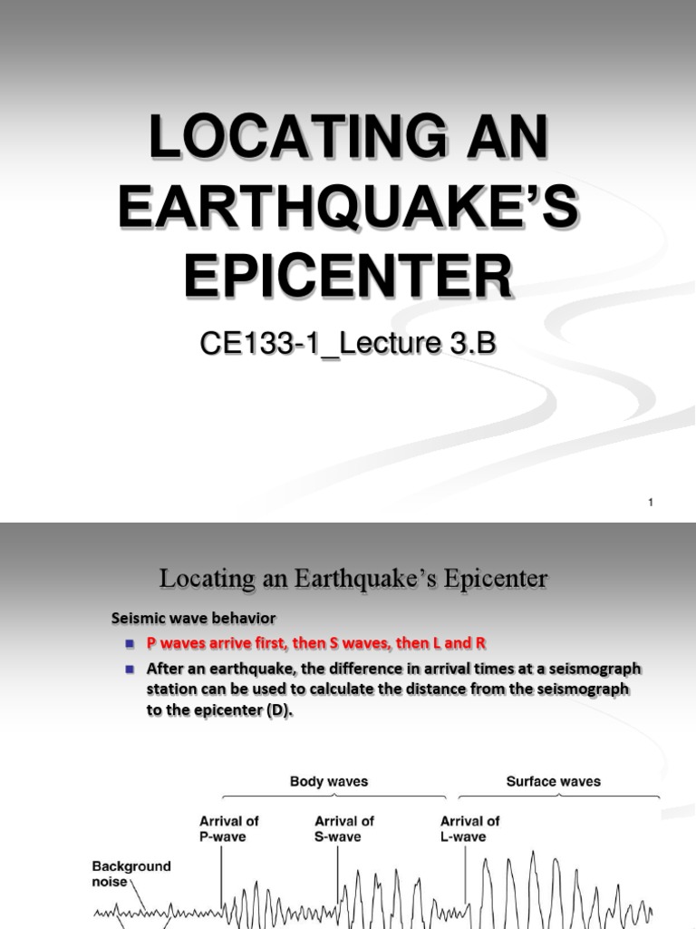 CE133-1 - LEC3B - Locating Epicenter - 2 | PDF | Geophysics | Mechanics
