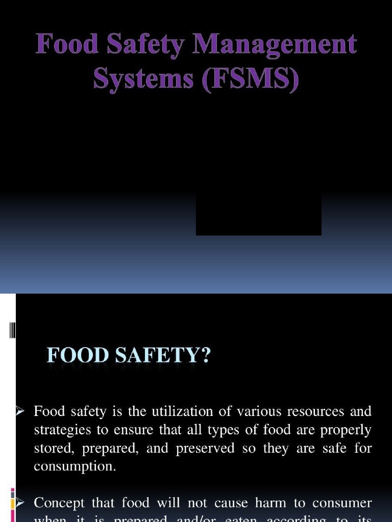 Food Safety and Quality Management - Teaching Presentation For ...