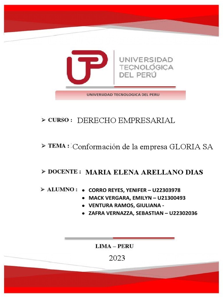Conformación de Gloria S.A. en Perú | PDF | Franquiciamiento | Leche