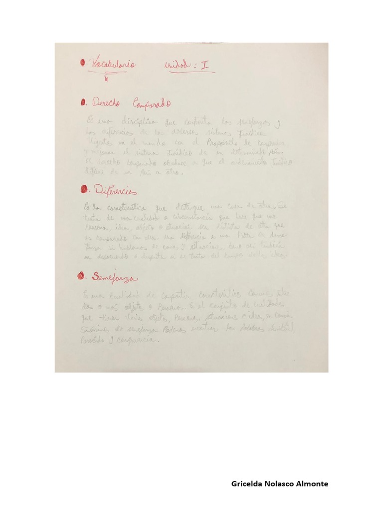 Vocabulario Unidad 1 y 2 | PDF