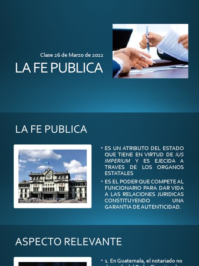 LA FE PUBLICA. Semana 8 | PDF
