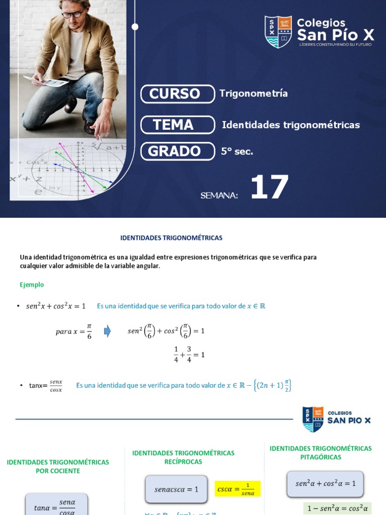 Trigonom 5° Sec Semana 17 Identidades Trigonometricas | PDF ...