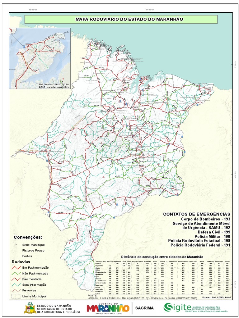 Mapa Rodoviário Do Maranhão | PDF