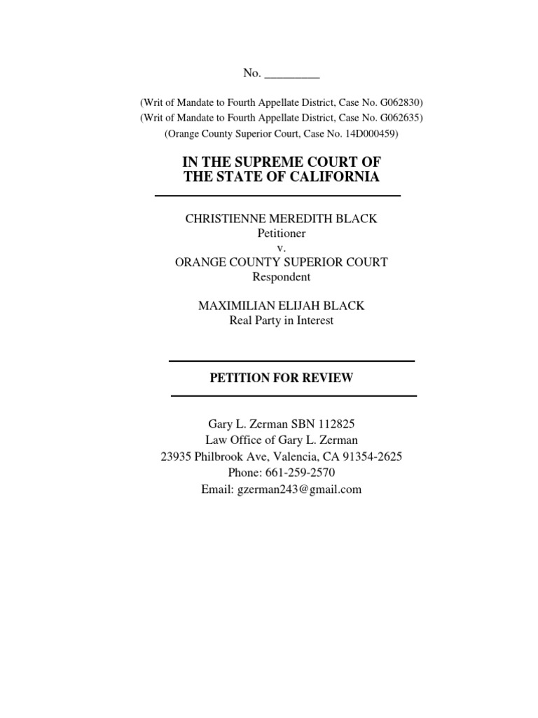 Petition for Review: Black v. Black | PDF | Judgment (Law) | Supreme ...