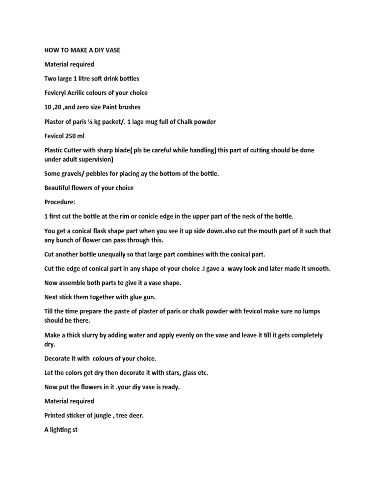 Vase Making Procedure | PDF