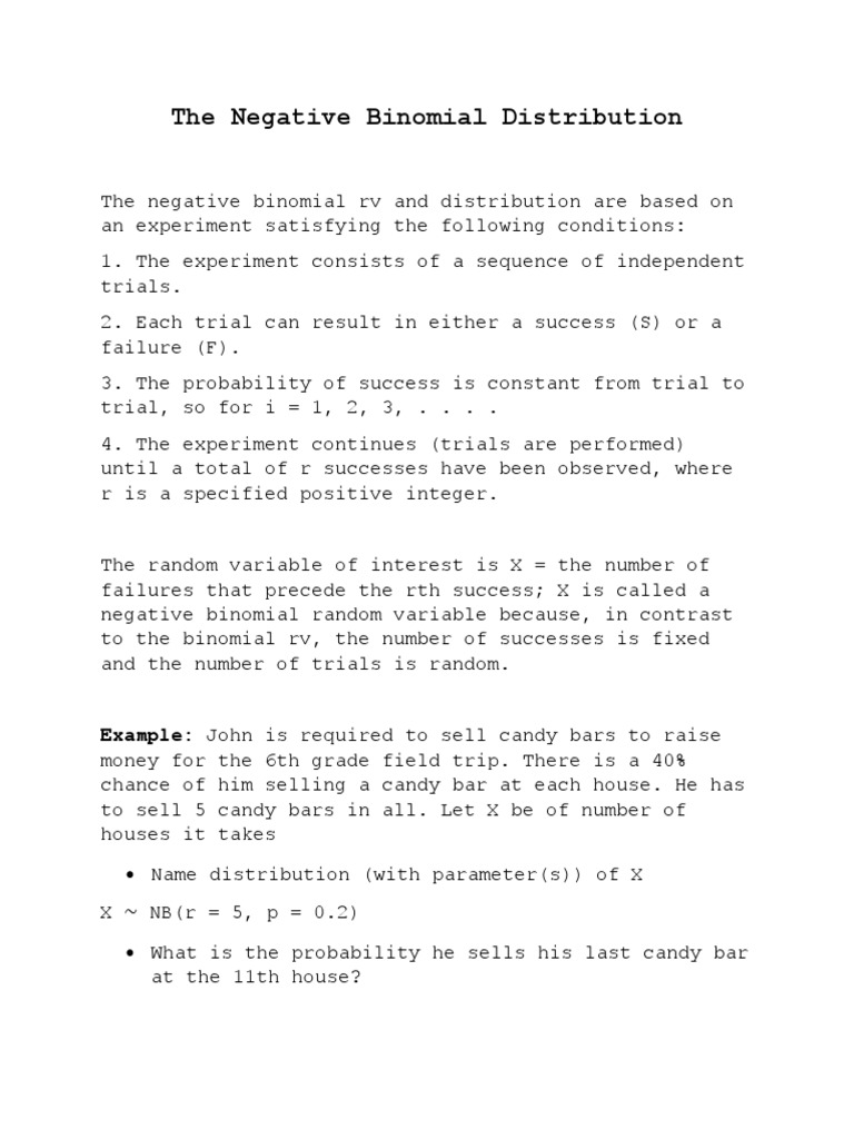 The Negative Binomial Distribution | PDF