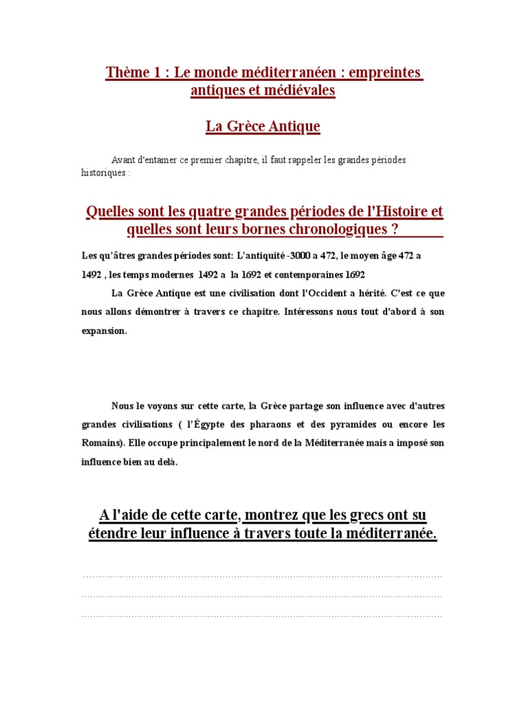 La Grèce Antique : Civilisation et Influence | PDF | Histoire ancienne ...