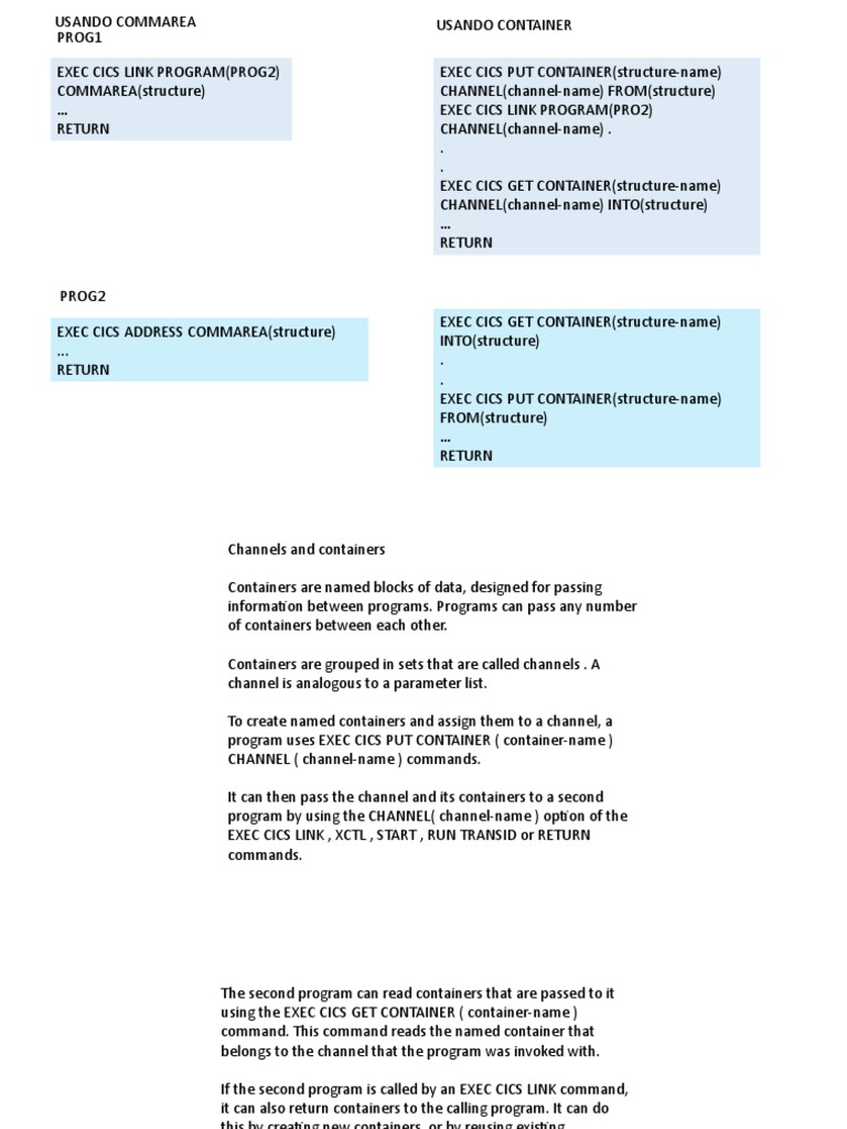 Commarea Vs Container | PDF | Software | Computer Engineering