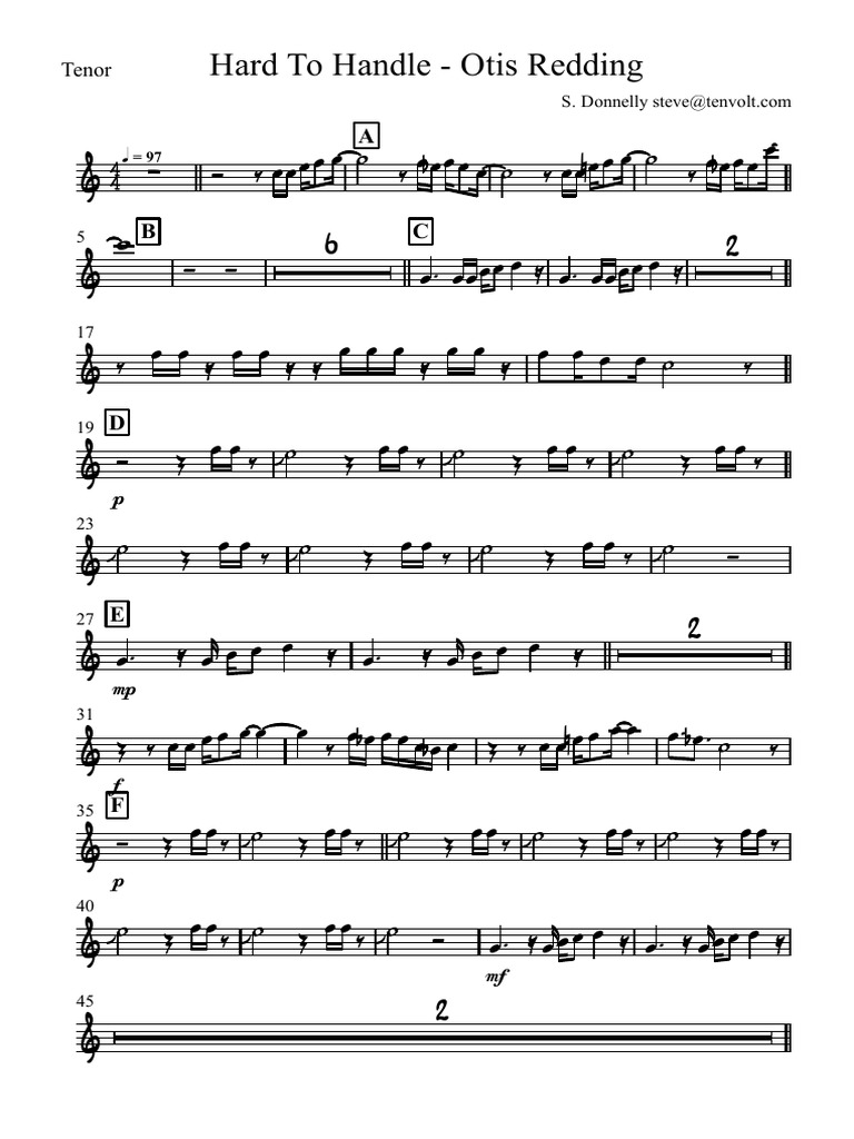 Hard - To - Handle - Otis - Redding - Tenor | PDF