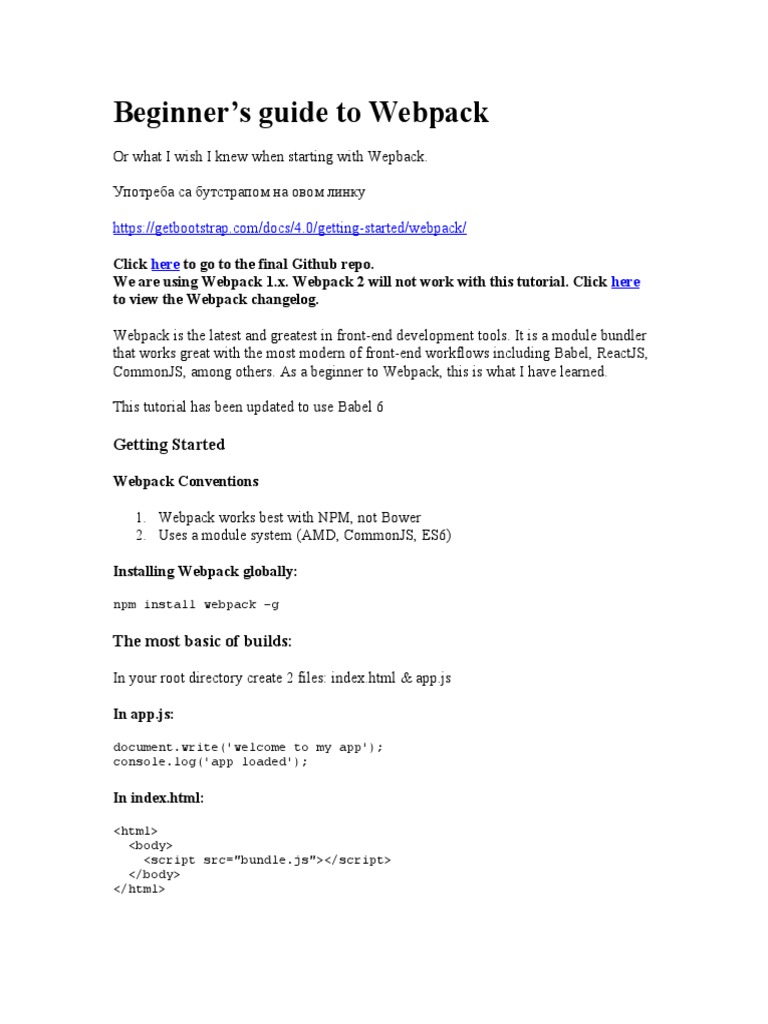 Beginne 1 Webpack | PDF | Java Script | Command Line Interface Beginne 1 Webpack | PDF | Java Script | Command Line Interface