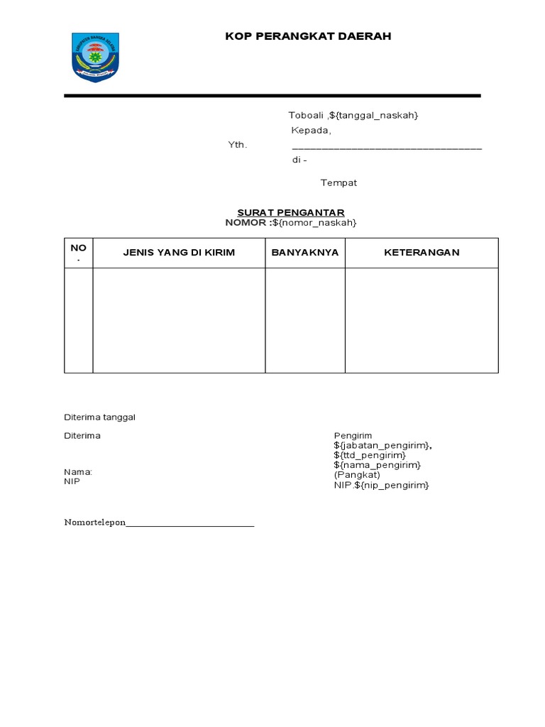 Surat Pengantar OPD | PDF