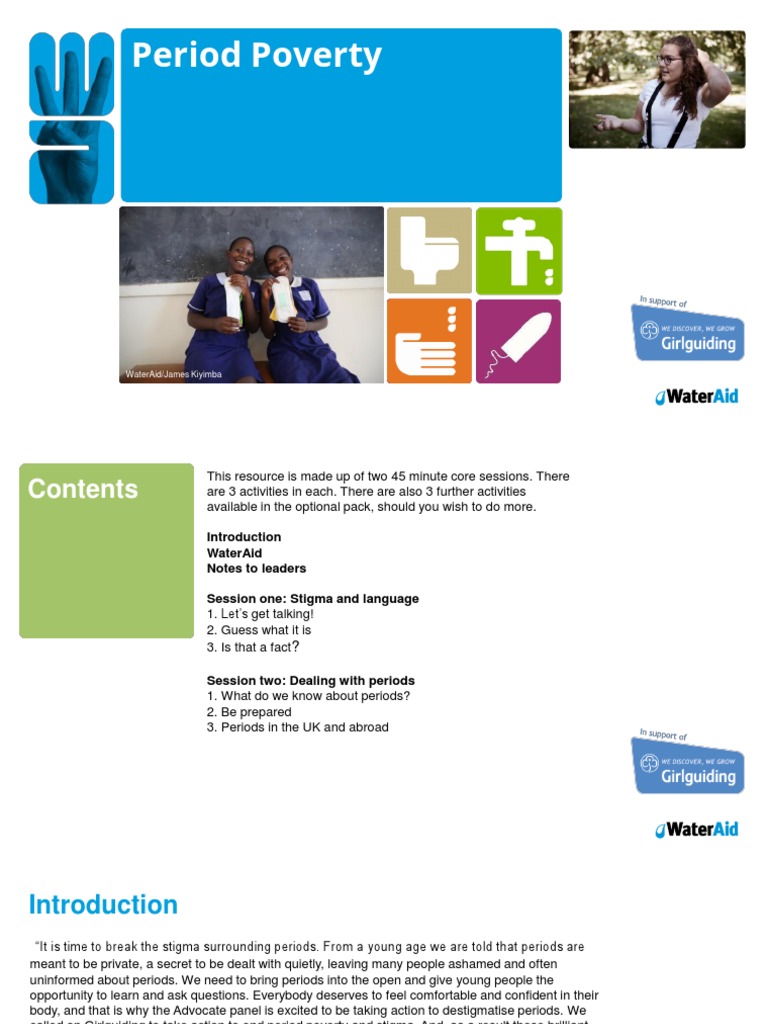 Period Poverty Core Activity Pack Resource | PDF | Knowledge | Menstruation