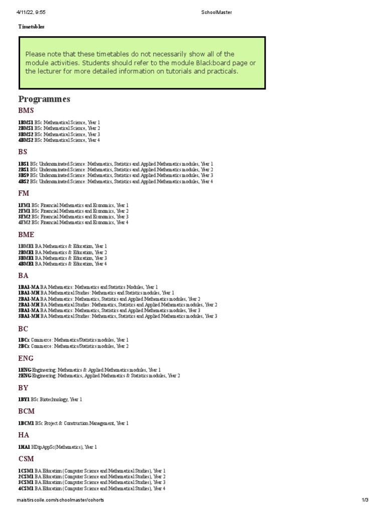 School Master | PDF | Bachelor Of Science | Applied Mathematics