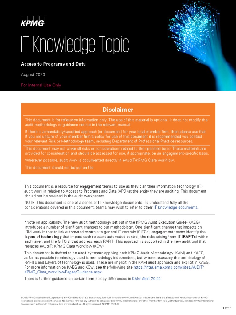 IRM IT Knowledge Topic - Access To Programs Data | PDF | Password | Financial Audit