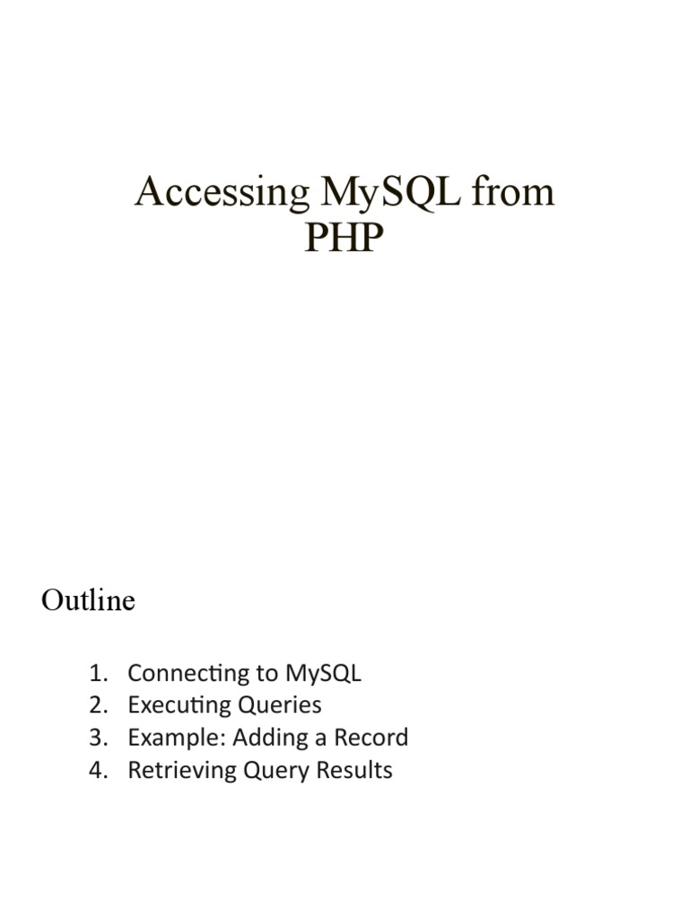 MySQL Database Using PHP (Day-1) | PDF | Php | My Sql
