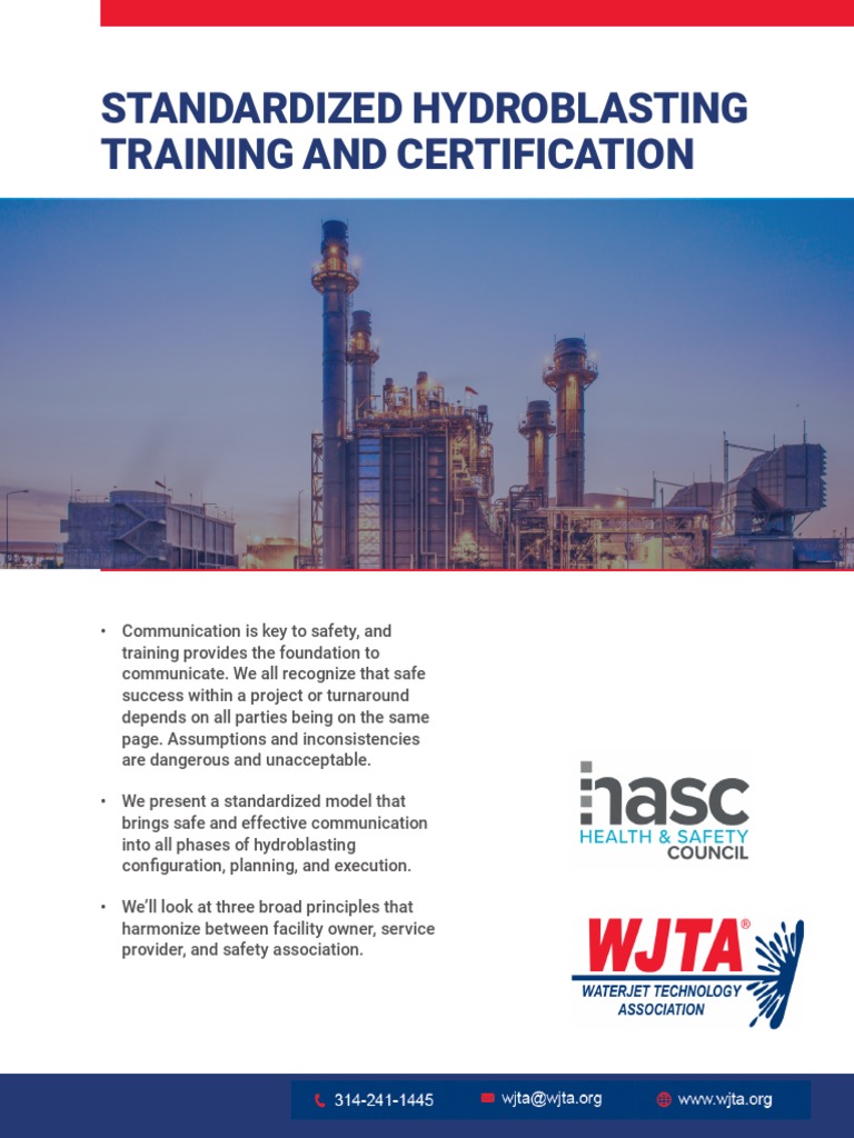 WJTA Hydroblaster Training Info Sheet 06 22 | PDF | Automation | Employment