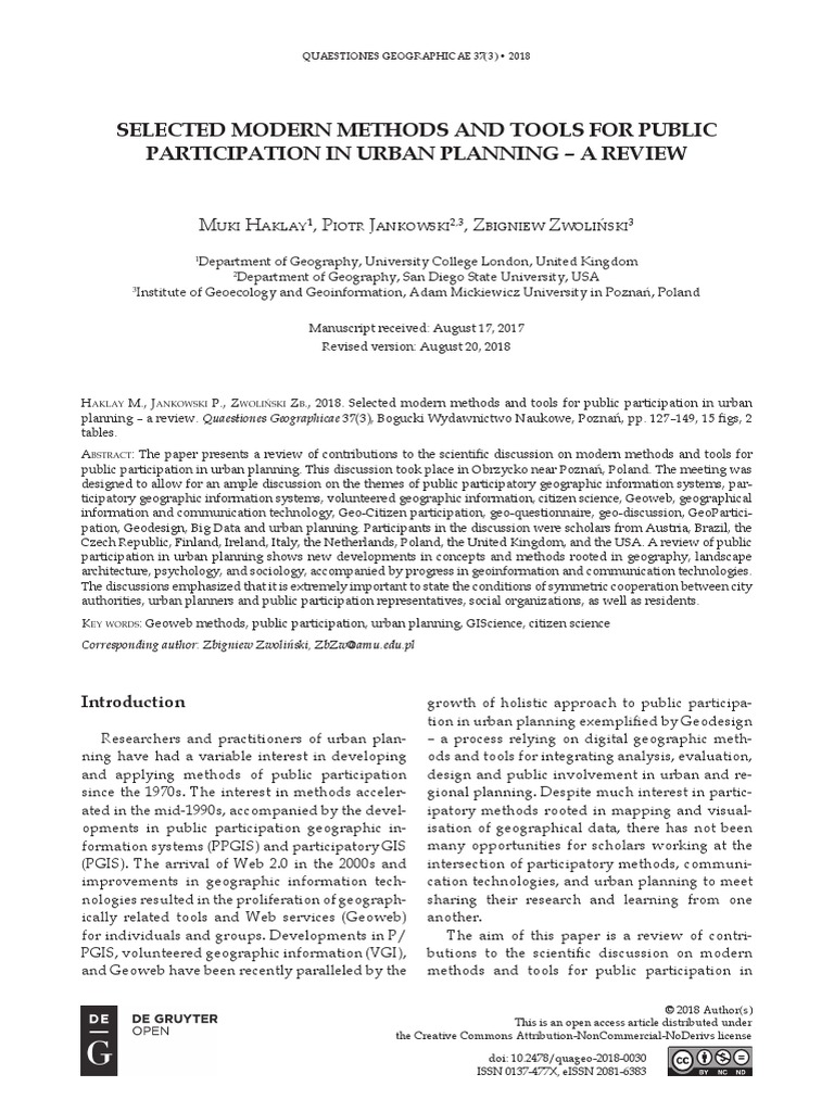 Selected Methods of Participation | PDF | Geographic Information System | Science