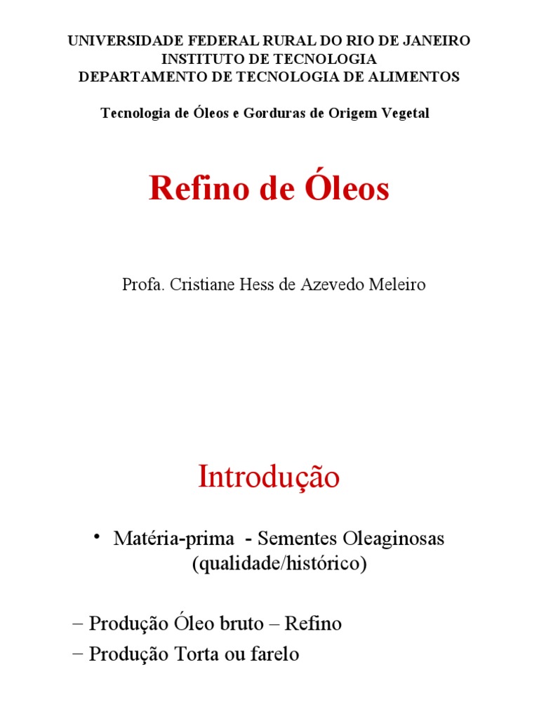 Refino | PDF | Petróleo | Óleo vegetal