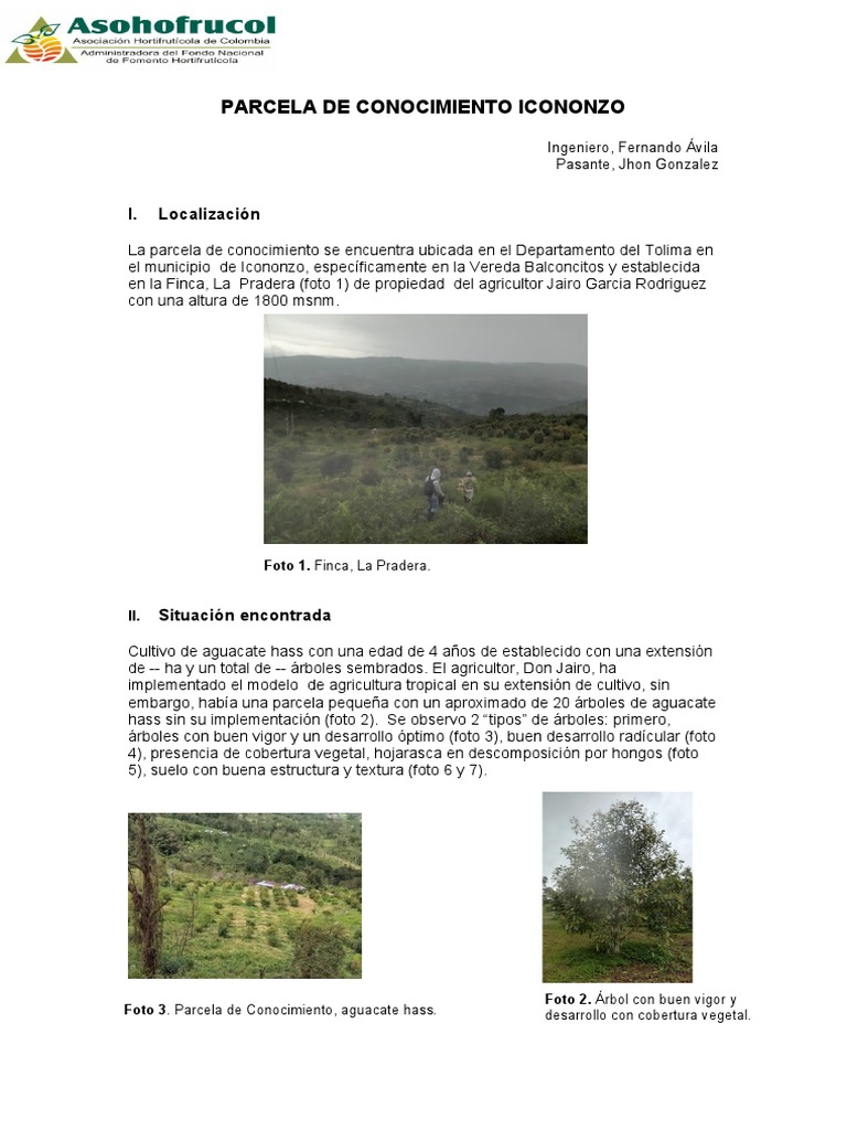 Parcela de Conocimiento Icononzo | PDF | Suelo | Ciencias de la Tierra