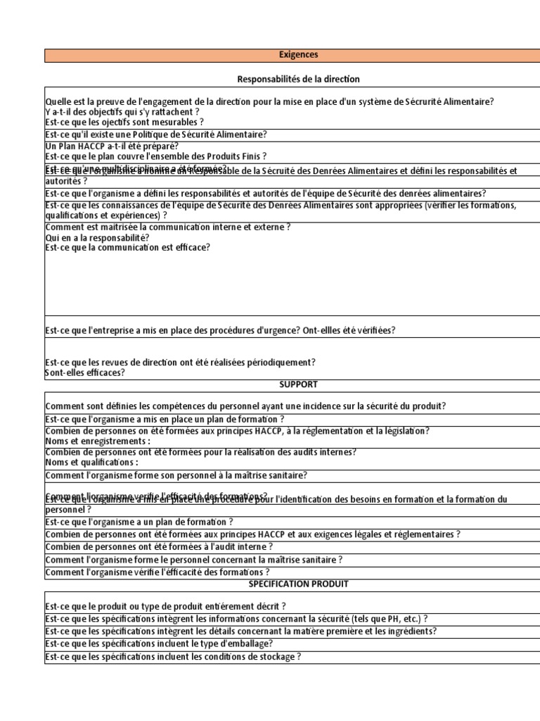 Questionnaire Audit | Descargar gratis PDF | Analyse des dangers et ...