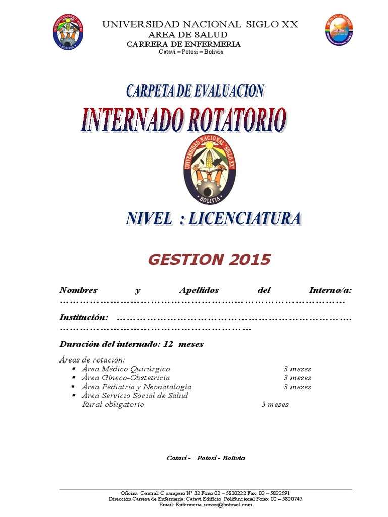 REGLAMENTO Y Hojas de Eval 2014 100% | PDF | Enfermería | Evaluación