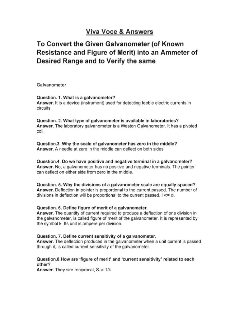 Physics Class XII Viva Voce . | PDF