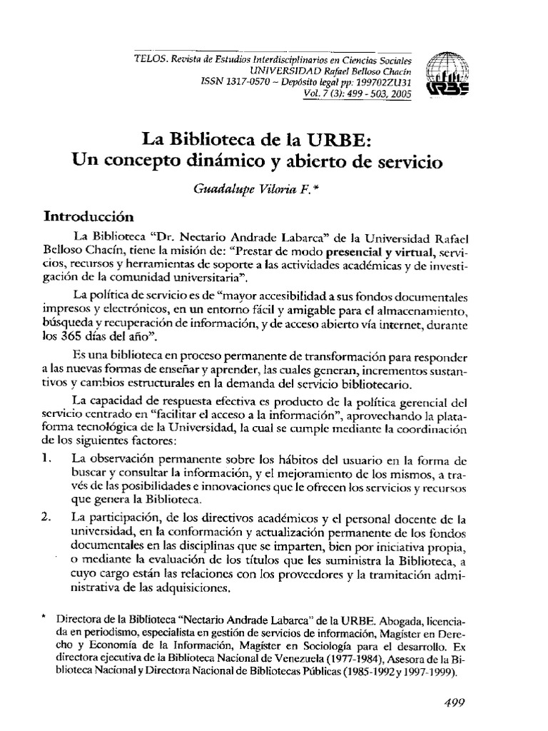 La Biblioteca de La URBE | PDF