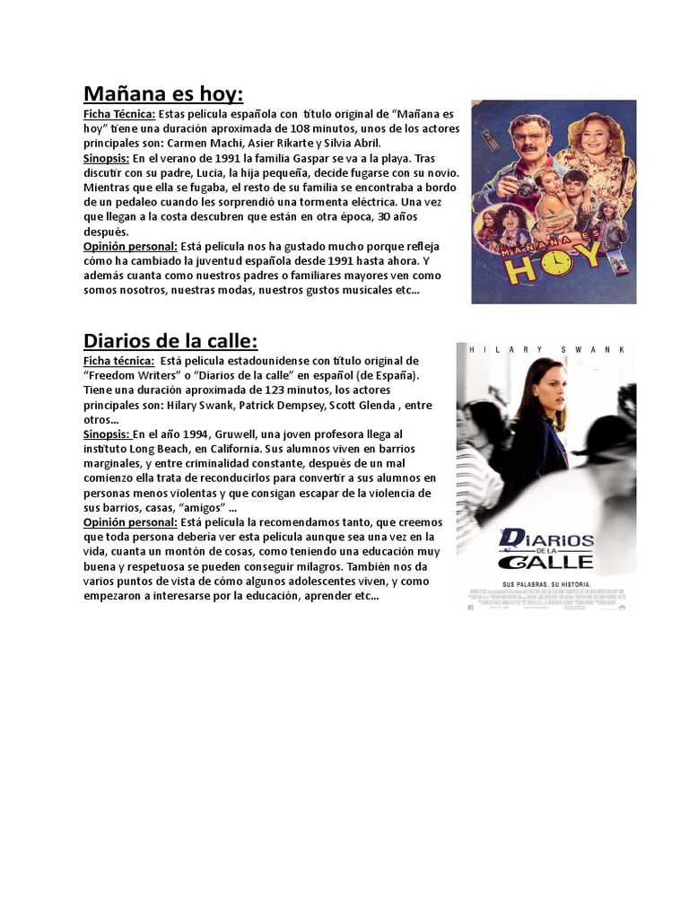 Trabajo Reseñas Peliculas | PDF