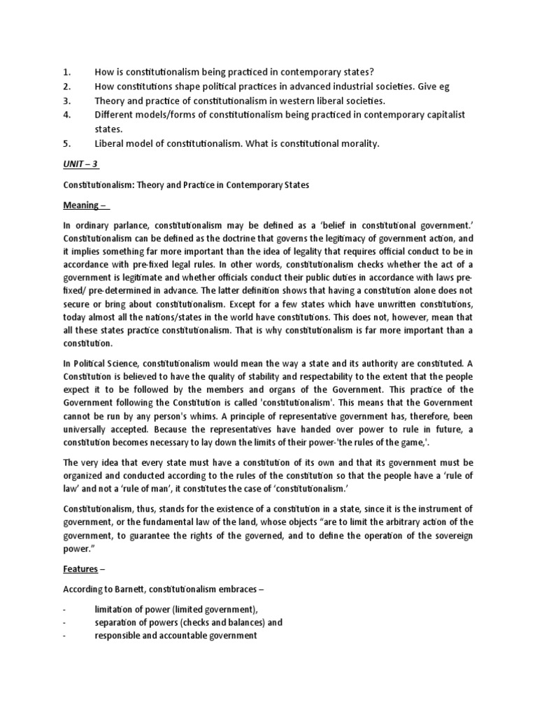 Constitutionalism Pdf Constitution Rule Of Law