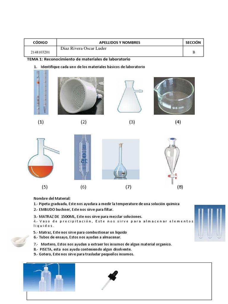 Materiales de Laboratorio | Descargar gratis PDF | Laboratorios | Ciencias fisicas