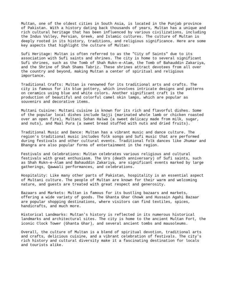 Culture of Multan | PDF | Sufism