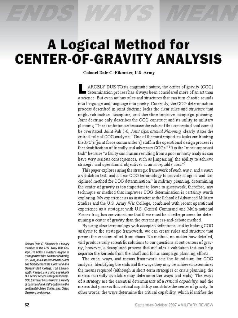 Logical Method of COG Analysis | PDF | Verb | Political Campaigns