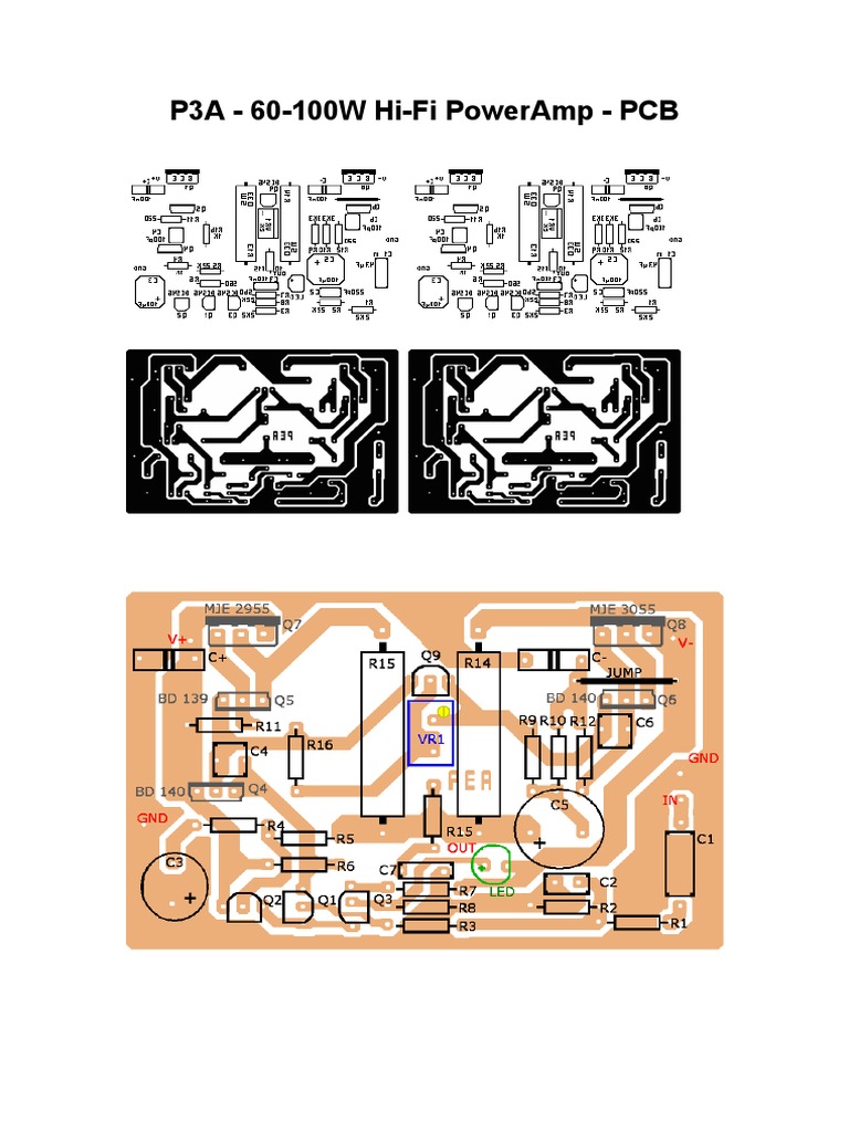 P3A - 60-100W Hi-Fi PowerAmp - PCB | PDF