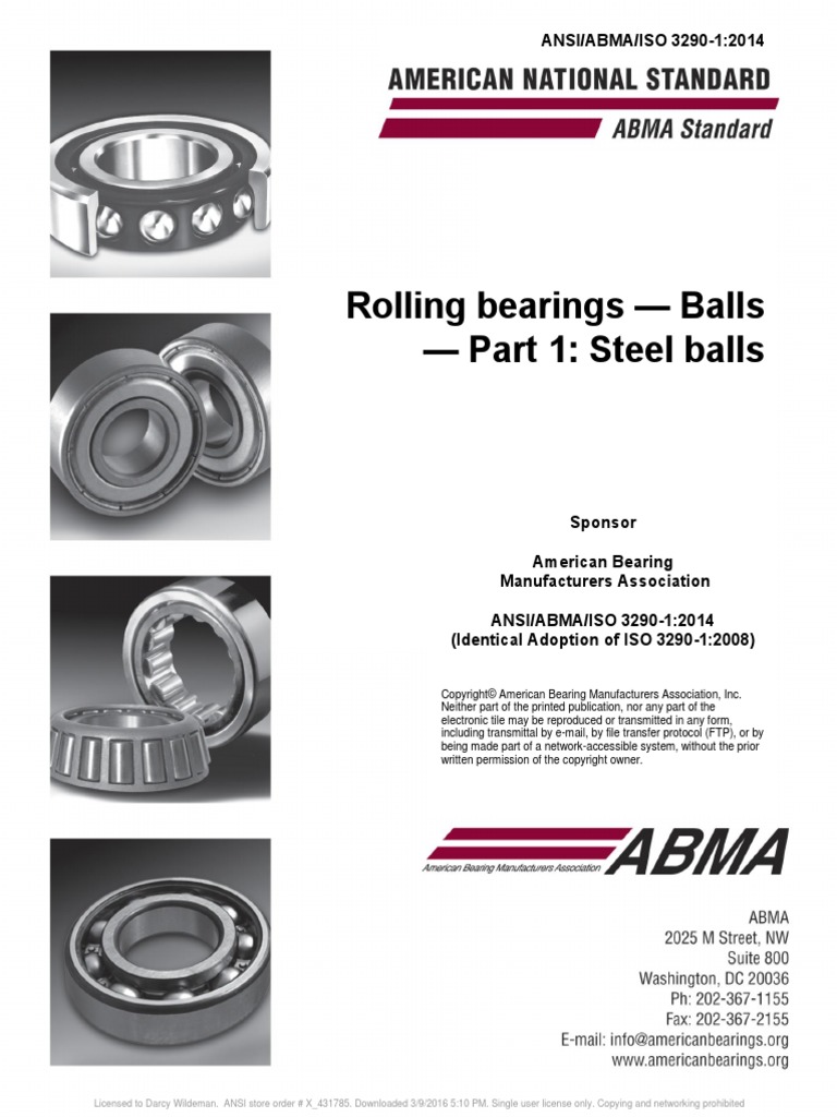 ANSI 3290-1-2014-Rolling Bearings-Steel Balls | PDF | International ...