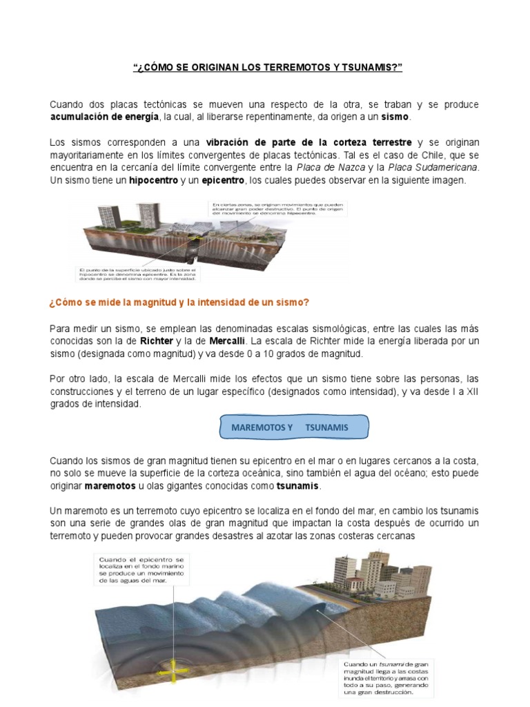 Guias de Sismos Lectura | PDF | Temblores | Placas tectónicas