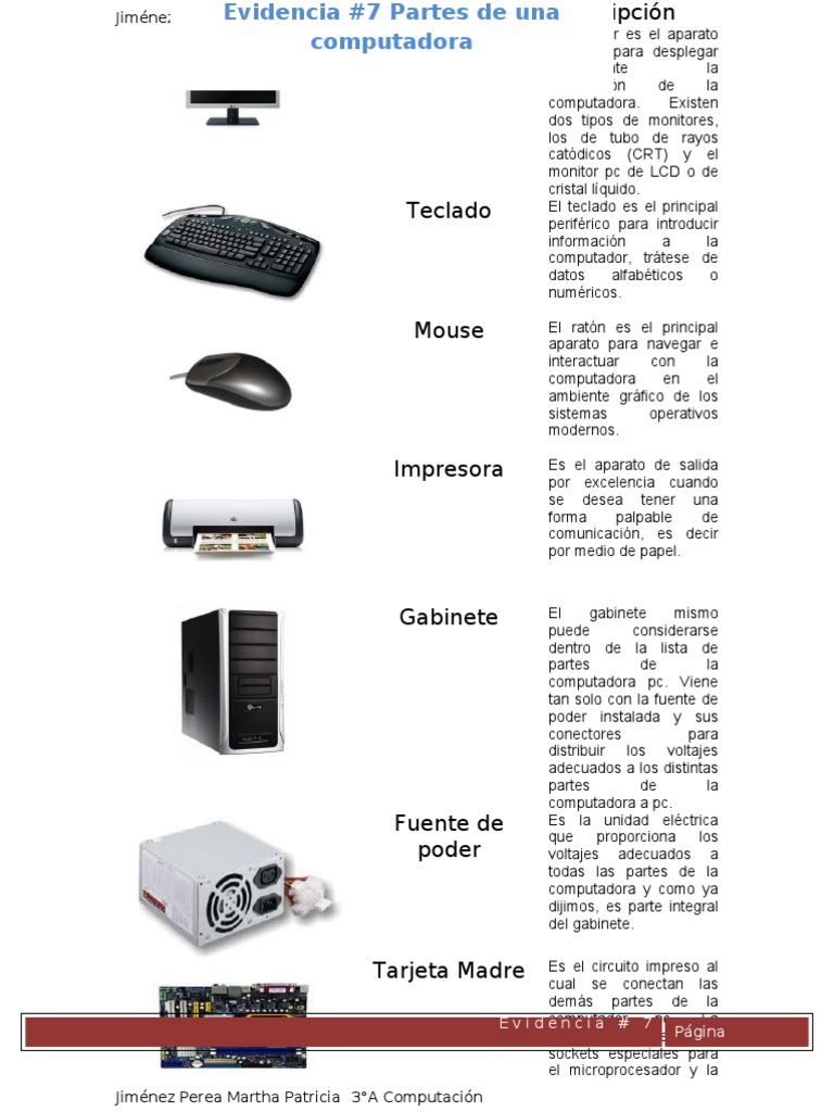 Partes de una Computadora PC | PDF | Periférico | Monitor de computadora