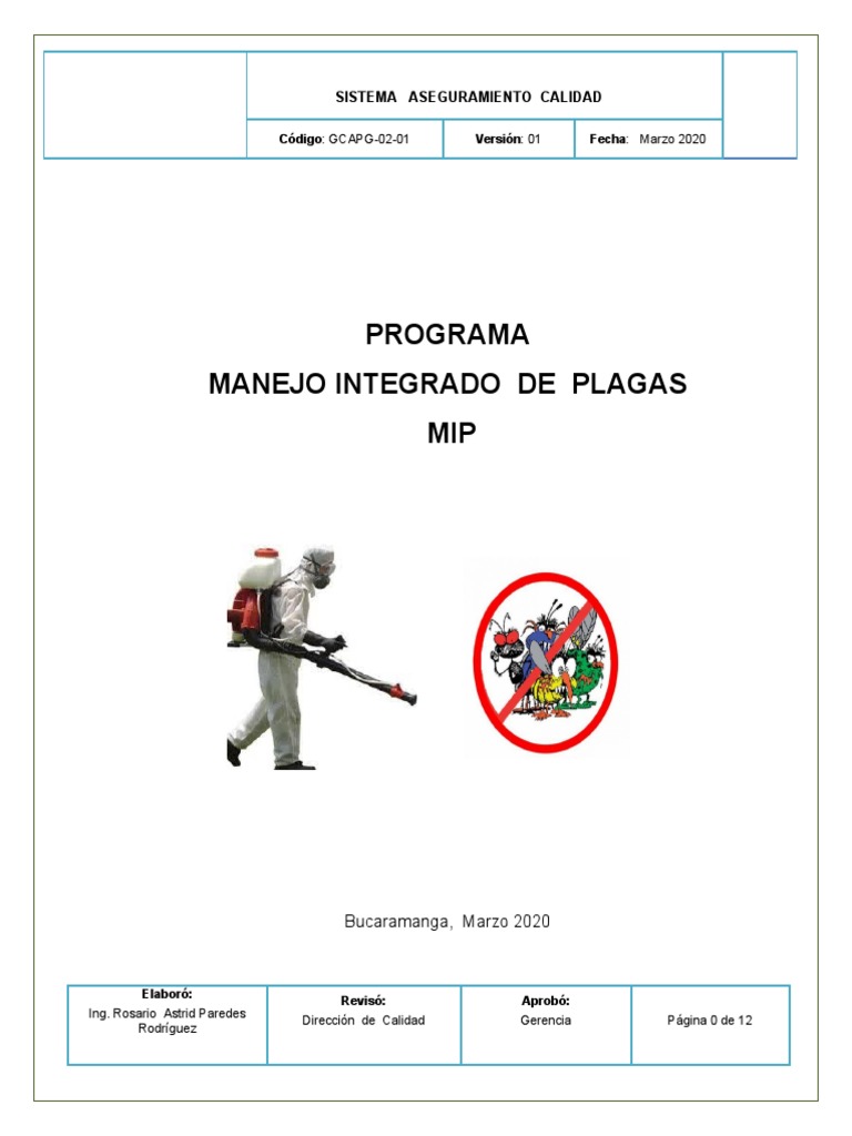 GCAPG-02-01 Programa Manejo Integrado de Plagas MIP | PDF | Pesticida | Plaga (organismo)