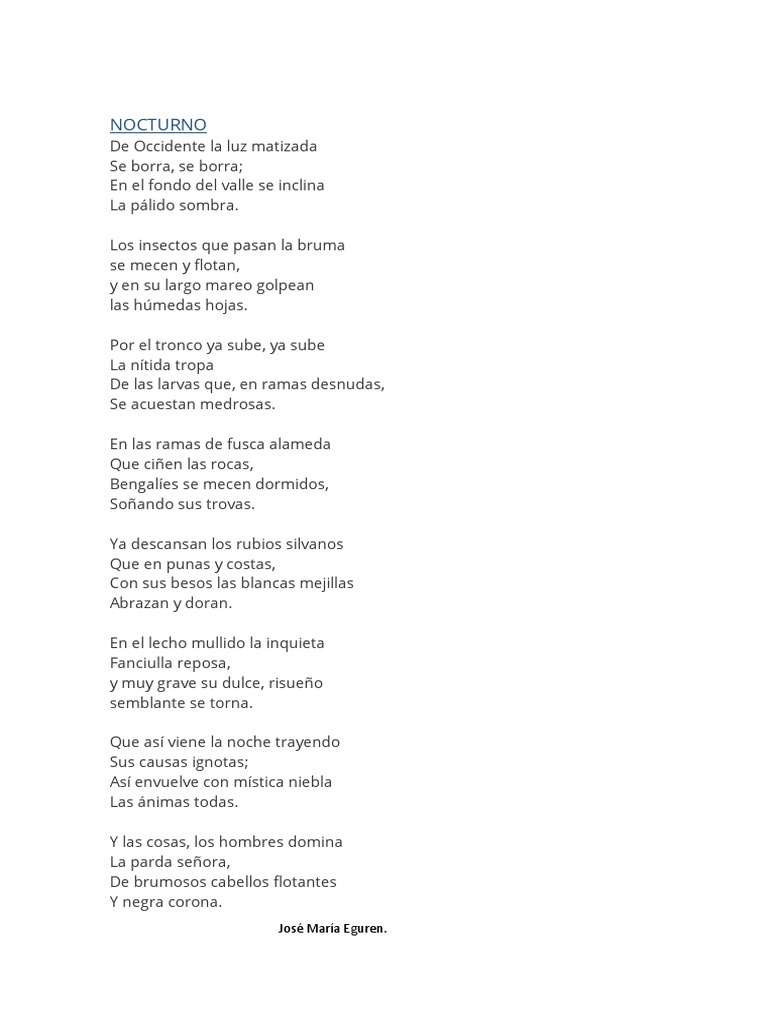 NOCTURNO | PDF | Poesía