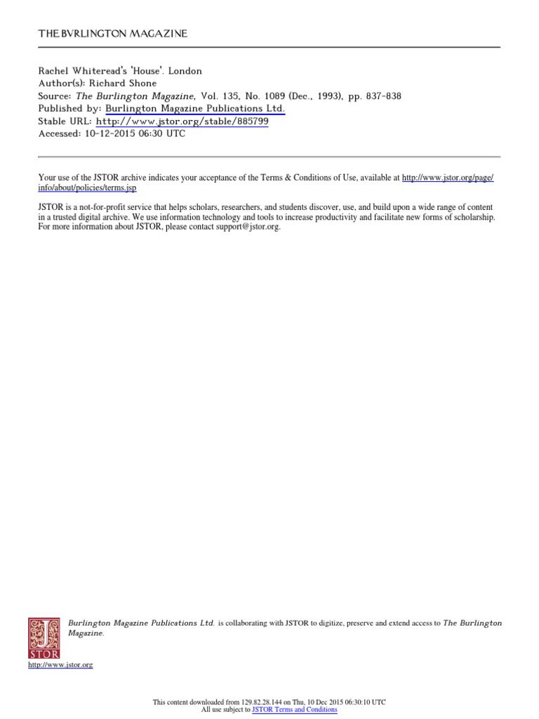 Rachel Whiteread S House London Richard Shone The Annas Archive - 2 ...