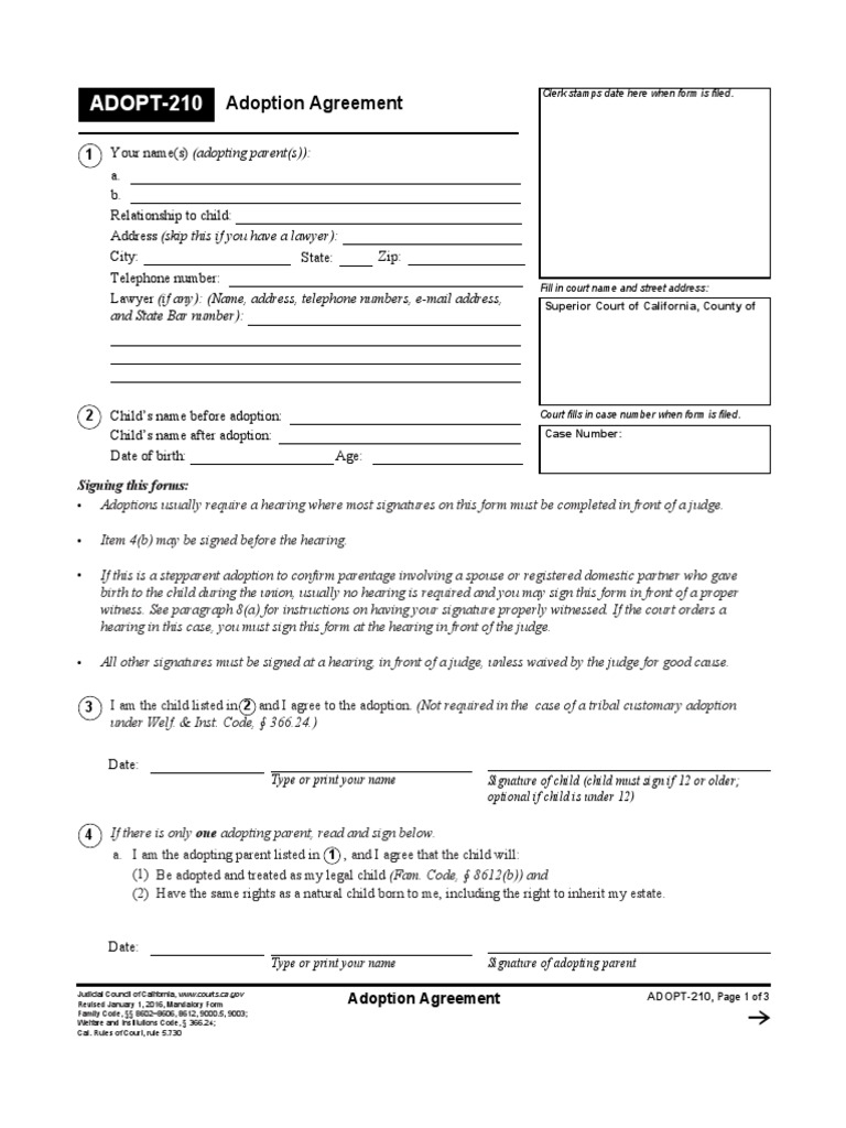 Adoption Agreement | Download Free PDF | Adoption | Domestic Partnership