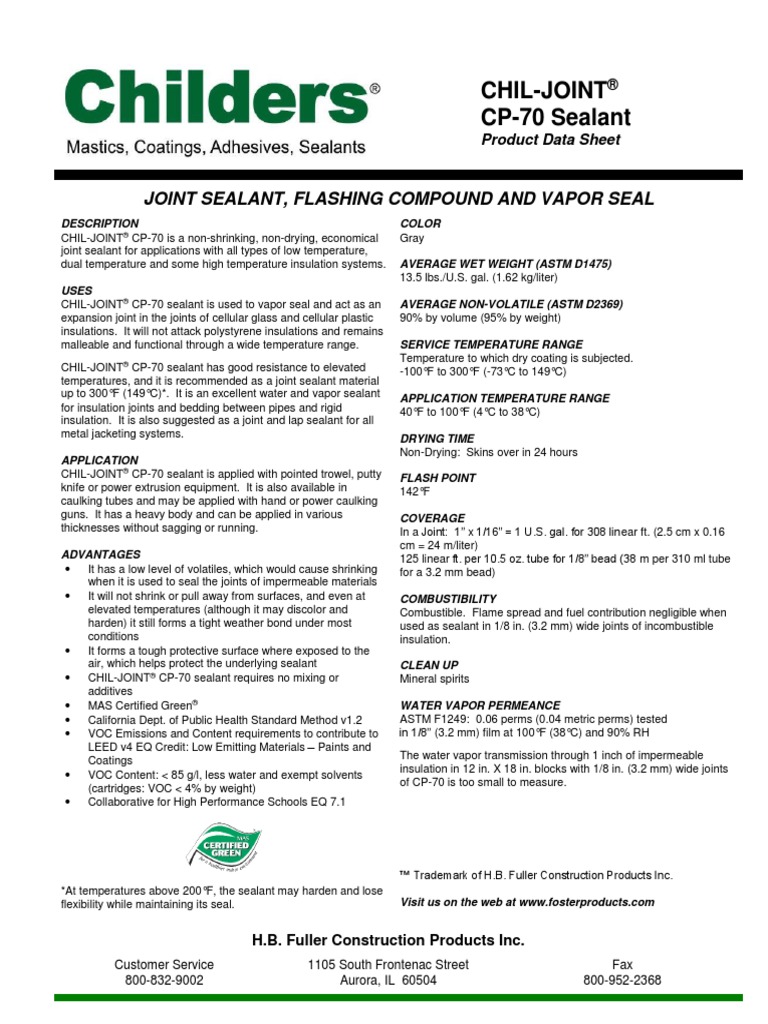 Childers PDS CP 70 R0719 | PDF | Volatile Organic Compound | Pipe (Fluid Conveyance)