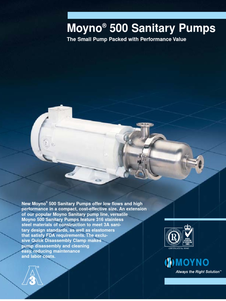 Moyno 500 Sanitary Brochure | PDF | Pump | Mechanical Engineering