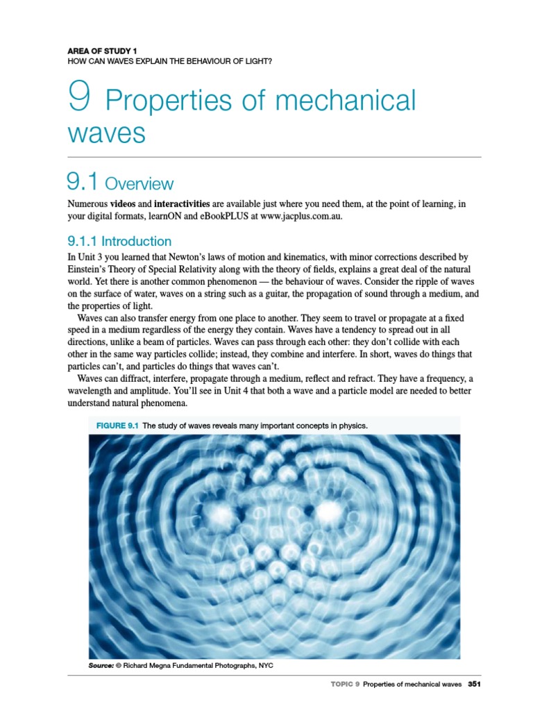 C 09 Properties of Mechanical Waves | PDF | Waves | Frequency