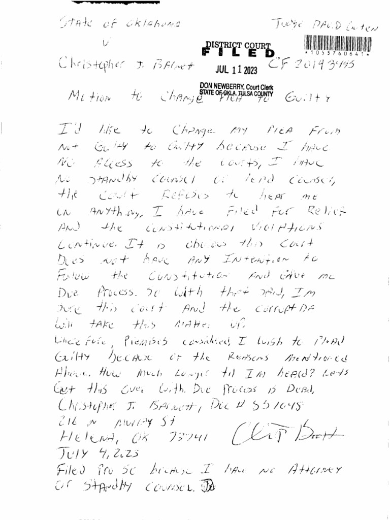 Barnett Guilty Plea Pdf